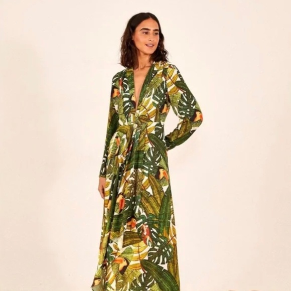 FARM Rio | Dresses | Farm Rio Animal Print Maxi Dress | Poshmark